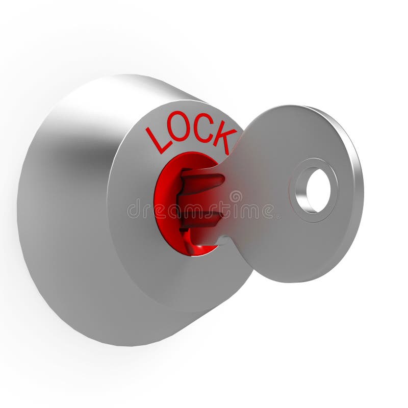 Key in Lock Shows Security stock image. Image of security - 64542957