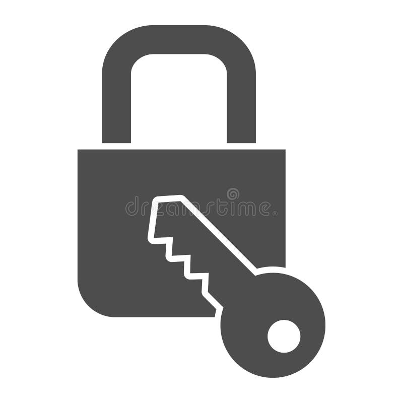 Key and Lock Solid Icon. Padlock Vector Illustration Isolated on White ...