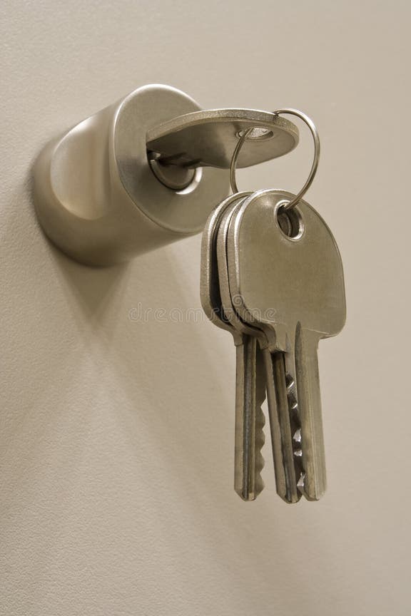 Key on Lock with Spare Keys Stock Photo - Image of concept ...