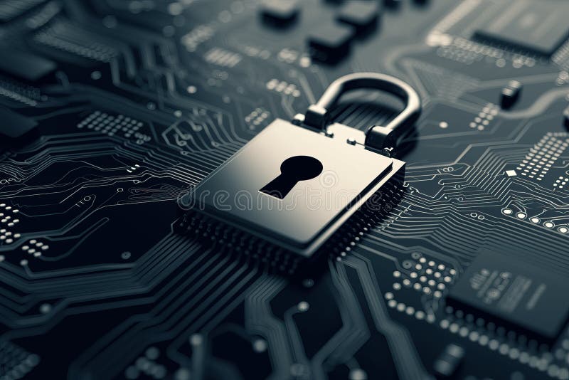 Key Lock Symbol Cyber Security Concept. Protect Your Data and Business ...