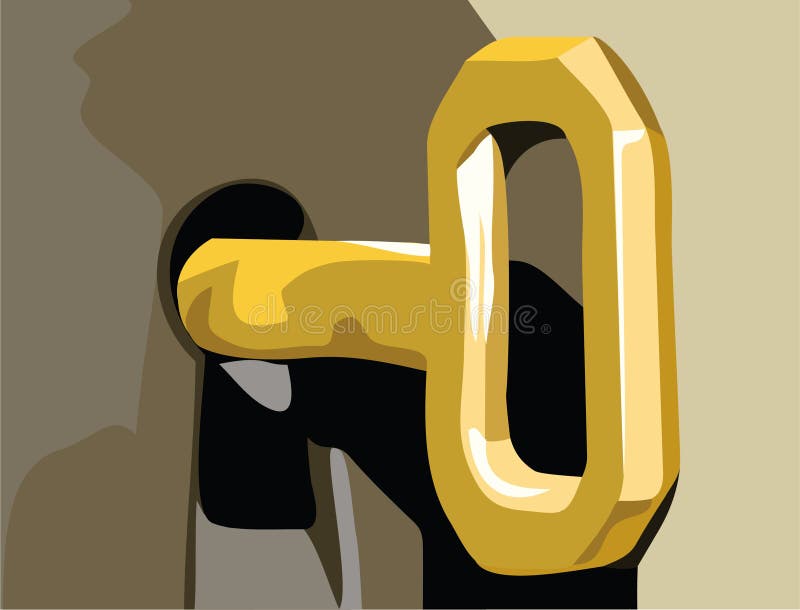 Key in the Lock Symbolizes the Problem Solving Stock Vector ...