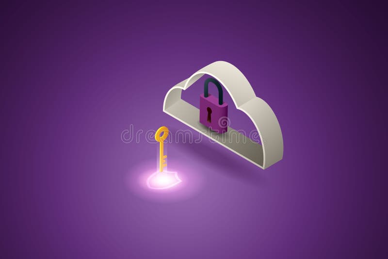 Key and Lock To Cloud Security Login Stock Vector - Illustration of ...