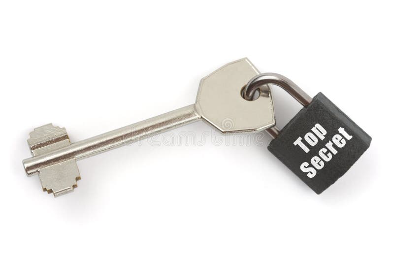 Key and lock Top Secret stock image. Image of door, close - 6271631