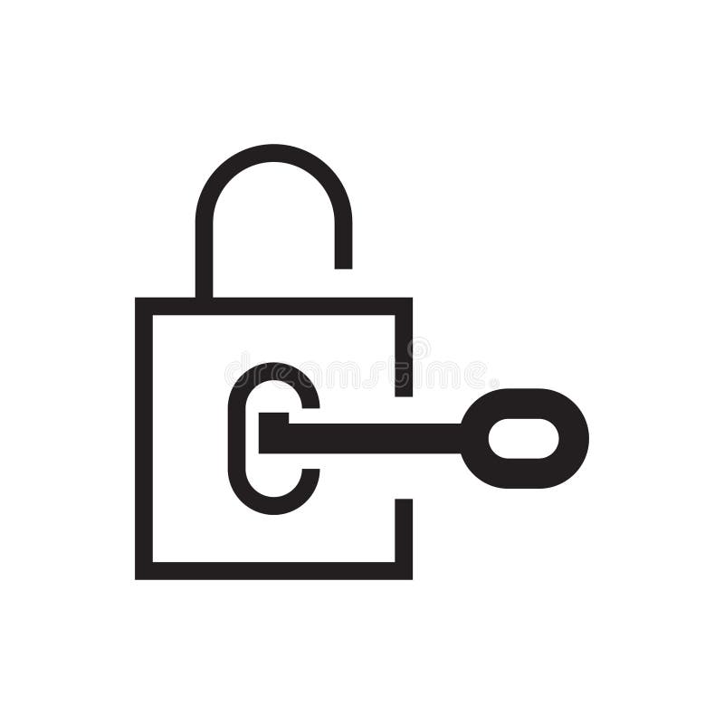 Key and Lock Vector Icon Logo Design Stock Vector - Illustration of ...