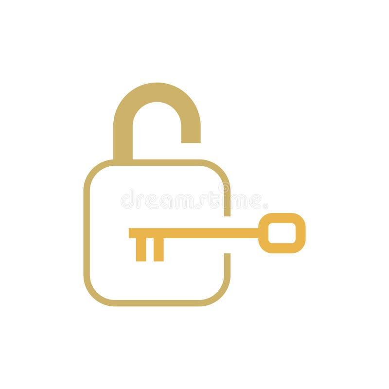 Key and Lock Vector Icon Logo Design Stock Vector - Illustration of ...