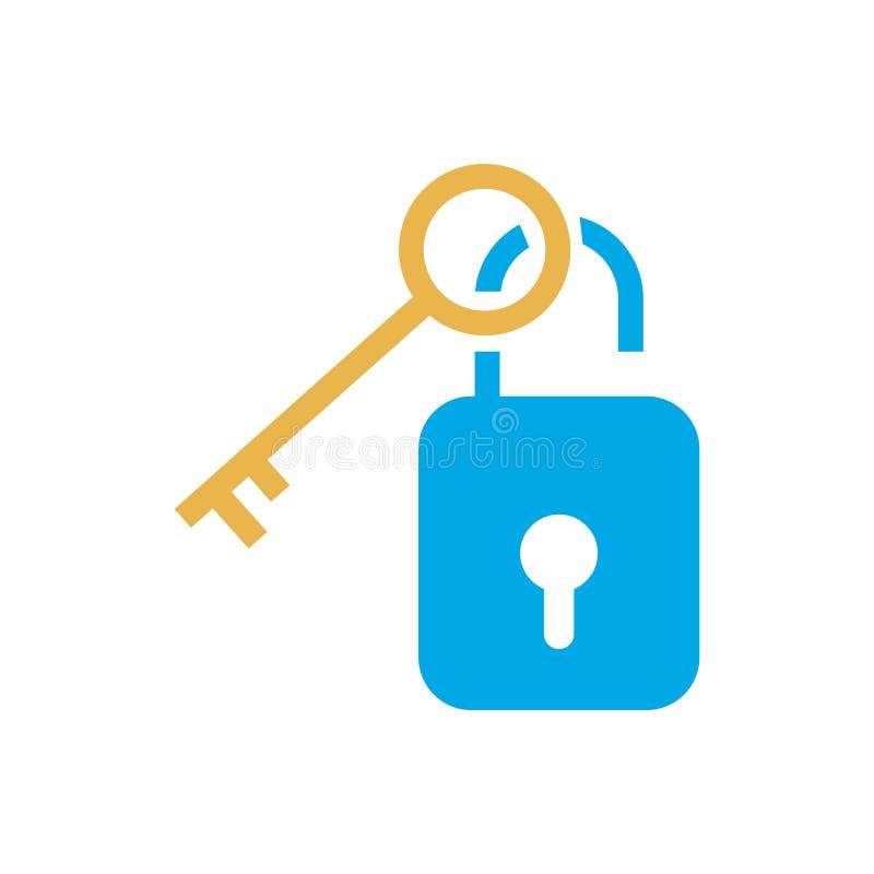 Key and Lock Vector Icon Logo Design Stock Vector - Illustration of ...