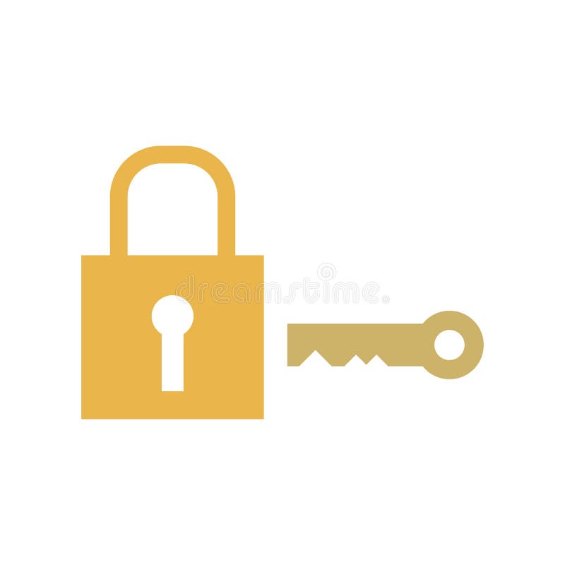 Key and Lock Vector Icon Logo Design Stock Vector - Illustration of ...