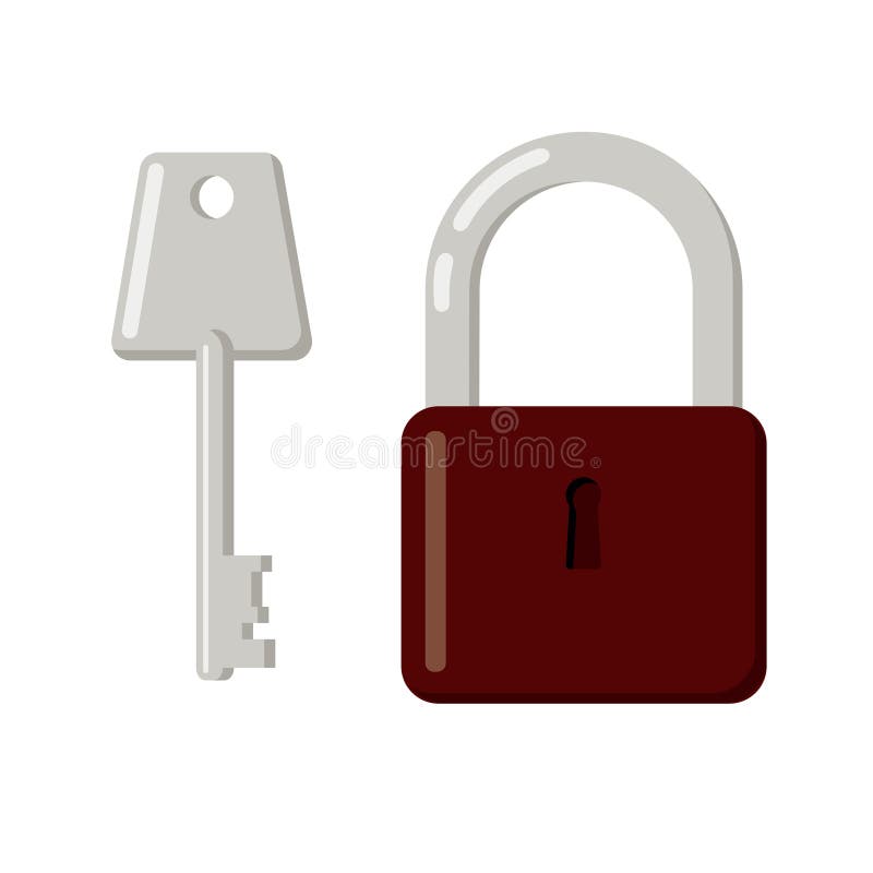 Key and lock, vector. stock vector. Illustration of symbol - 224432700