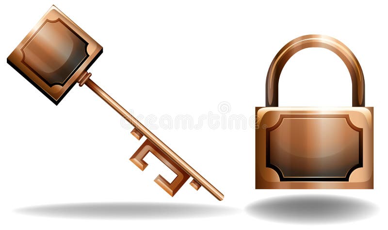 Key and lock stock vector. Illustration of lock, copper - 55800124