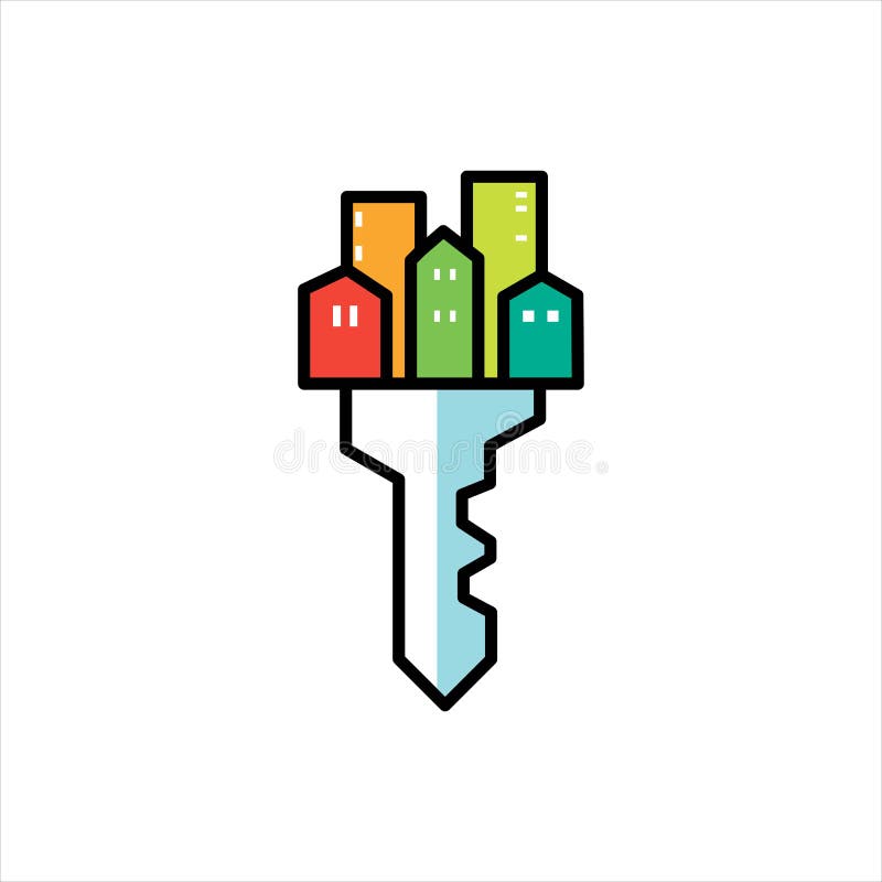 Key Logo Design Concepts and Buildings Stock Vector - Illustration of ...