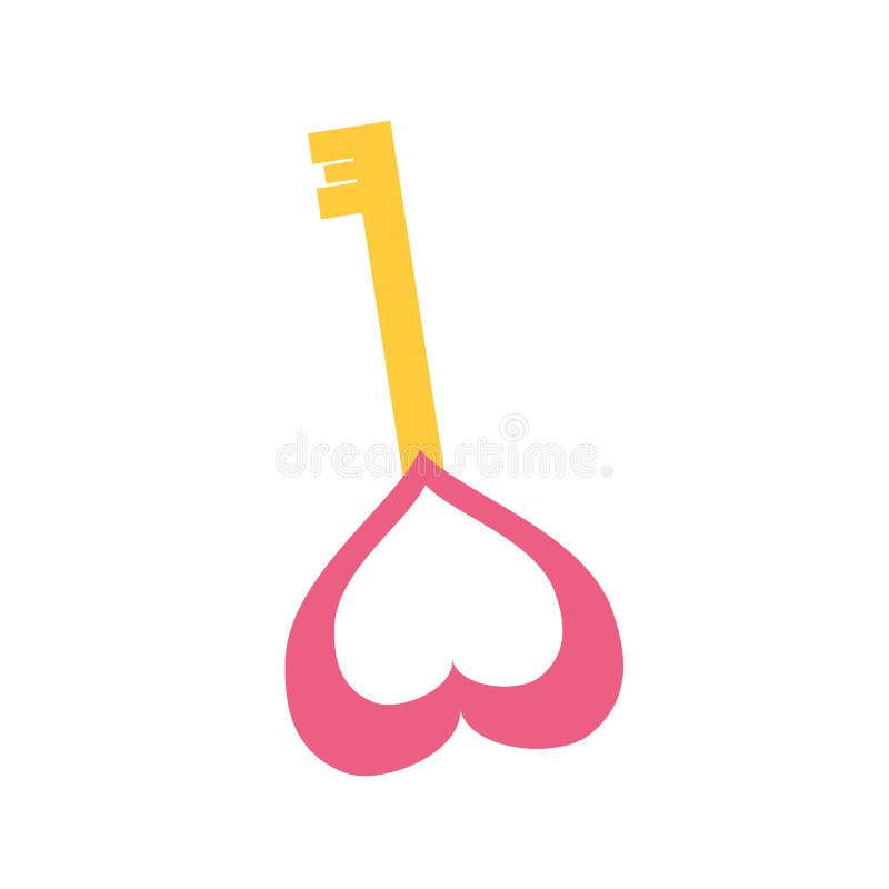 Key Love Heart Shape Valentine Stock Illustration - Illustration of ...