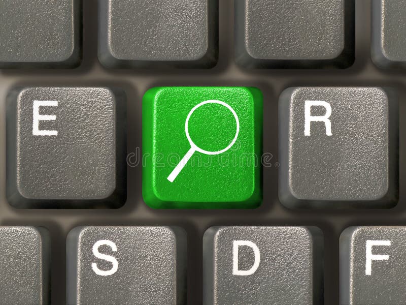 Key with magnifier stock photo. Image of close, internet - 3914648