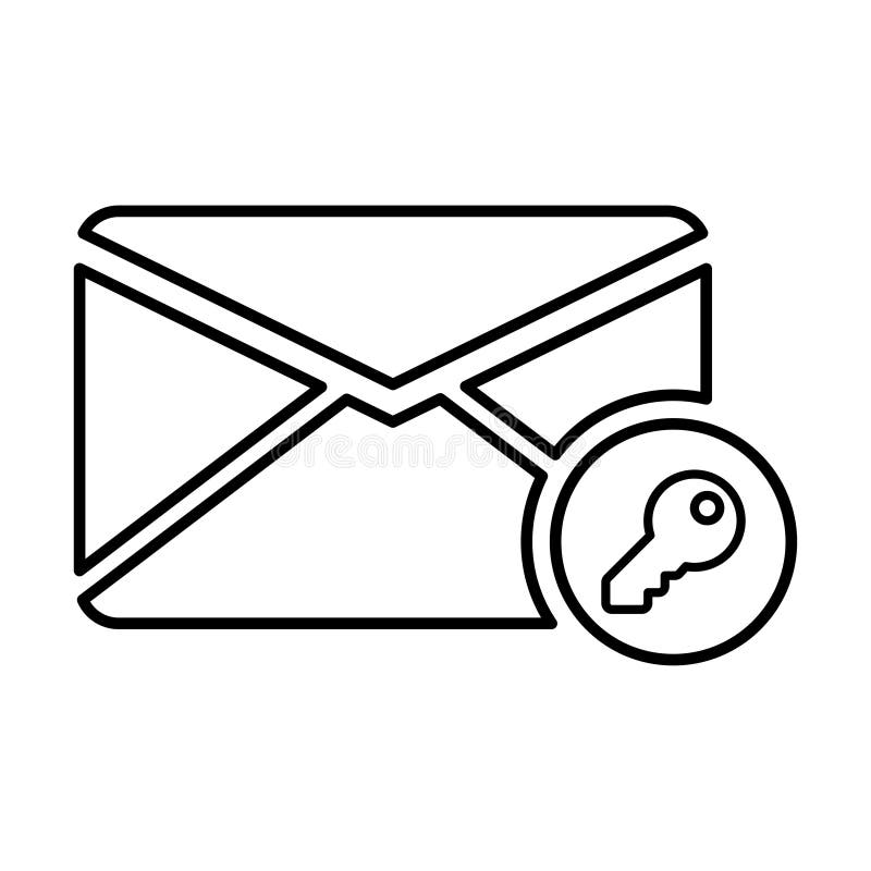 Key Mail Icon stock vector. Illustration of private - 258285050