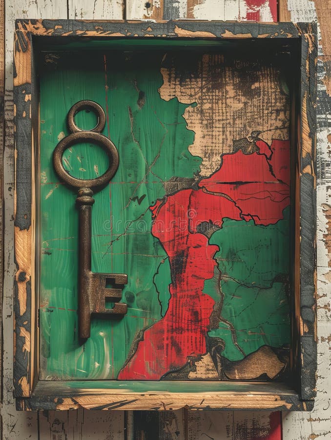 Key and Map Inside Wooden Box Stock Photo - Image of building, draw ...
