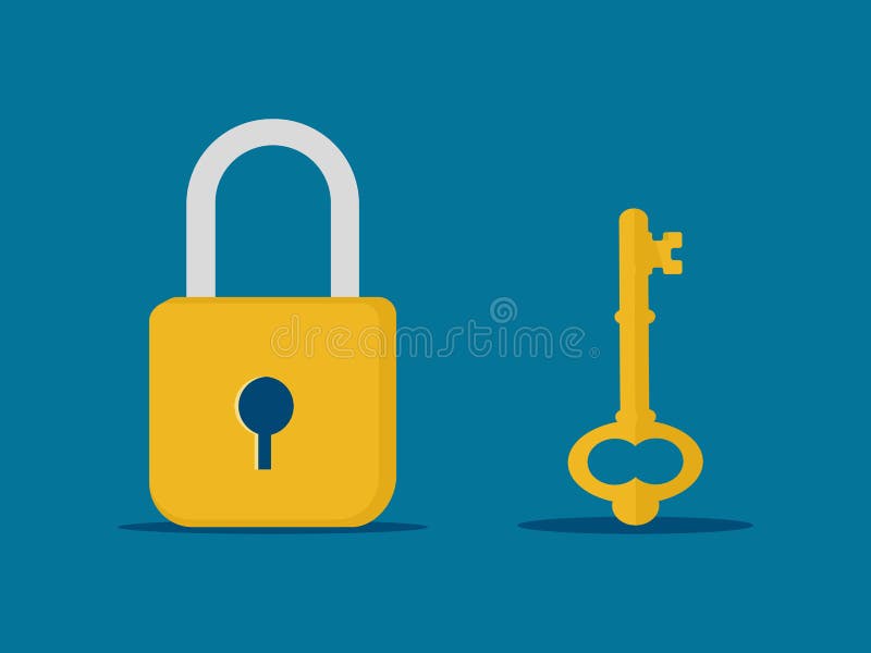 Key and Master. Lock and Key Icon Stock Vector - Illustration of metal ...