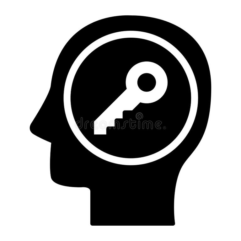 Key of Mind Icon in Flat Style Stock Vector - Illustration of design ...