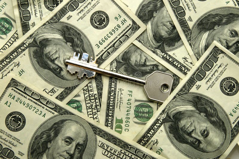 Key and money stock photo. Image of greenback, finances - 23301290