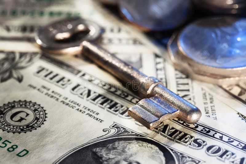Key on money close up stock image. Image of strong, business - 37550705