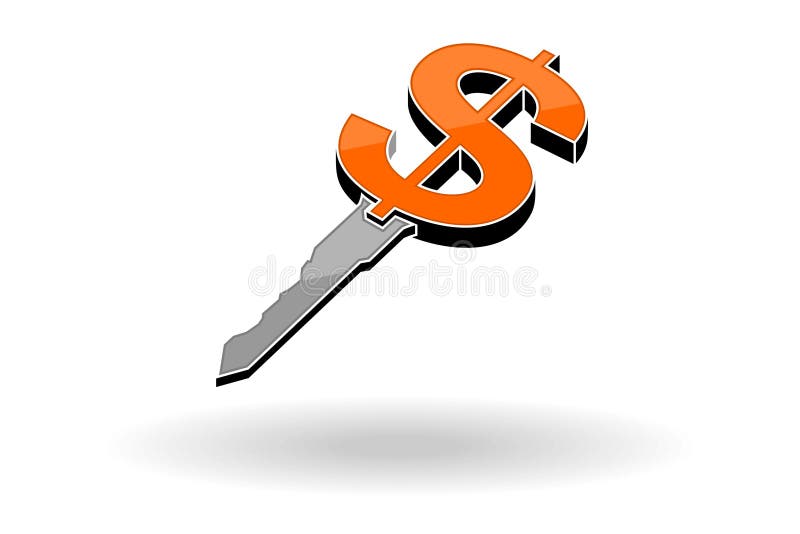 Key for Money and 3d Icon Vector Illustration Stock Vector ...