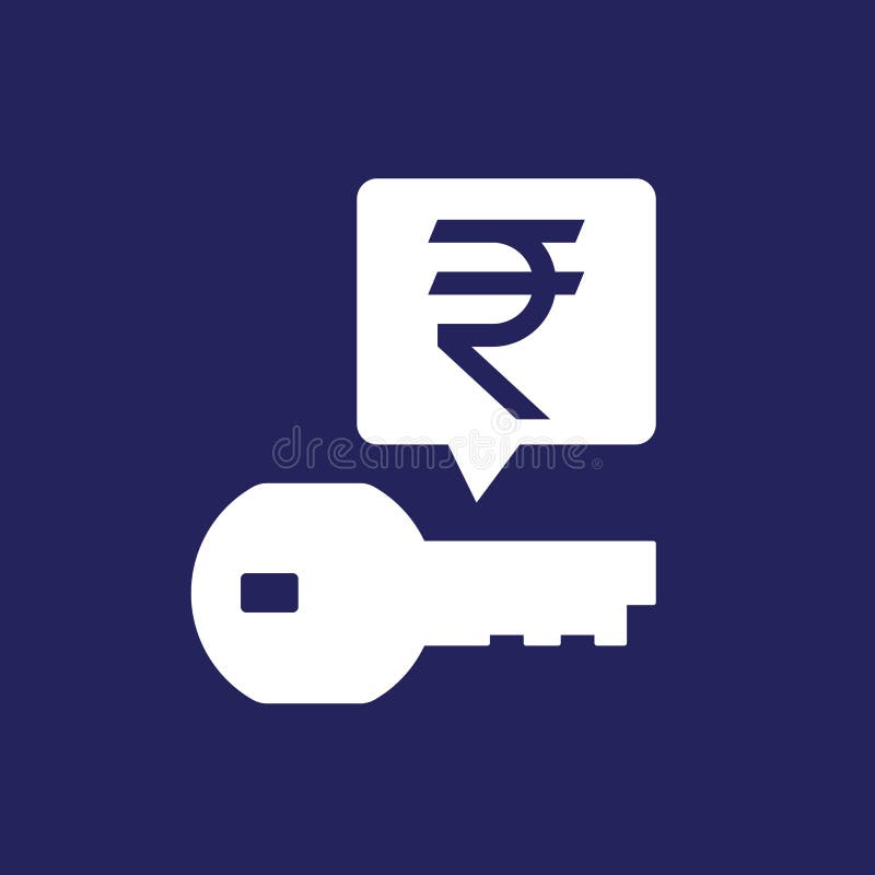 Key Money Icon with a Rupee, Vector Stock Vector - Illustration of ...