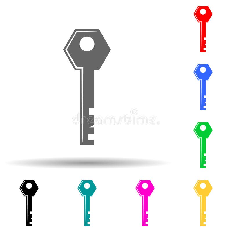 Key Multi Color Style Icon. Simple Glyph, Flat Vector of Lock and Keys ...