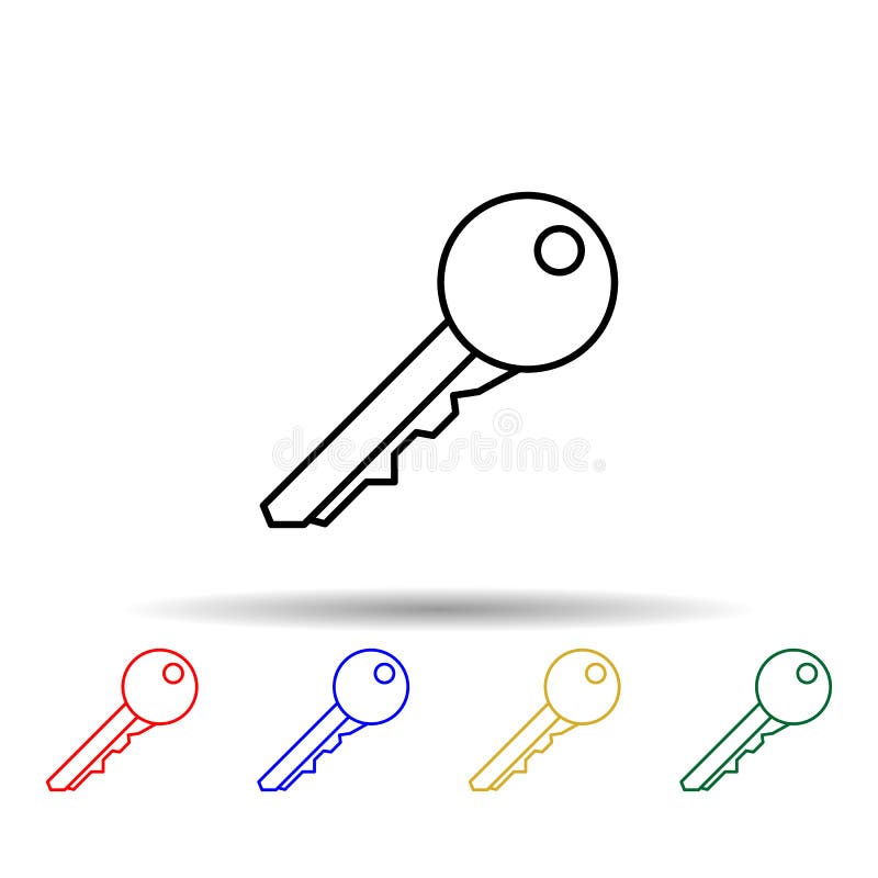 Key Multi Color Style Icon. Simple Thin Line, Outline Vector of Web ...