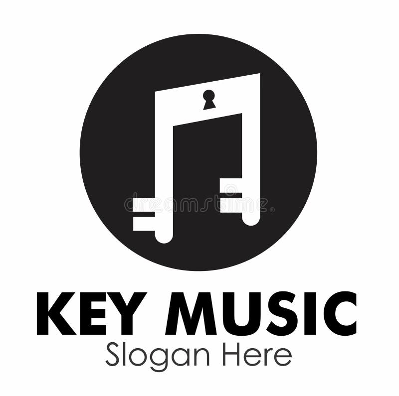 Key Music Logo Design Concept Stock Illustration - Illustration of ...