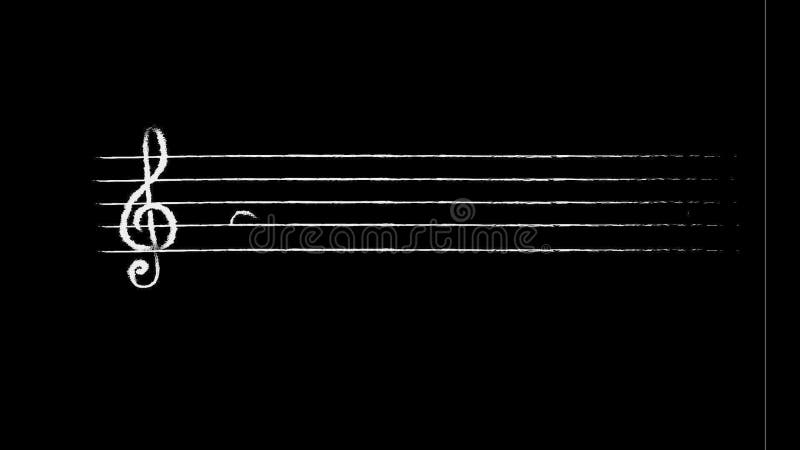 Key and Musical Pentagram Whit Black White Notes Stock Footage - Video ...