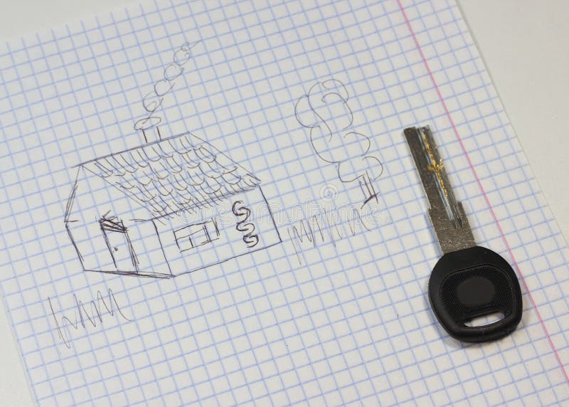 Key for the new home stock image. Image of drawing, building - 58838467