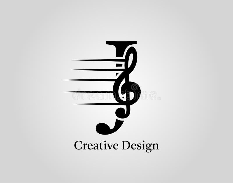 Key Note J Letter Logo Vector. Music Note on Initial J Design Stock ...
