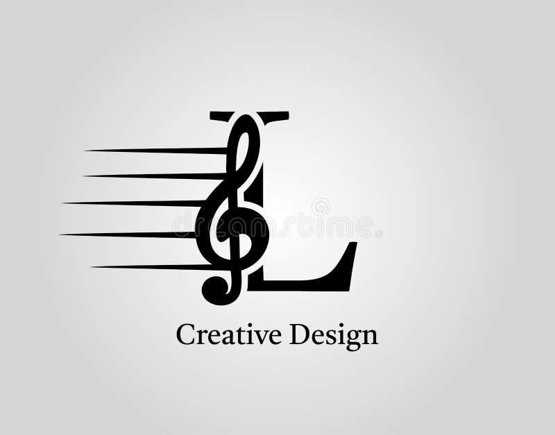 Key Note L Letter Logo Vector. Music Note on Initial L Design Stock ...