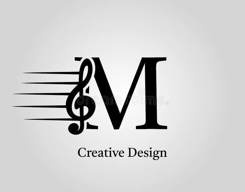 Key Note M Letter Logo Vector. Music Note on Initial M Design Stock ...