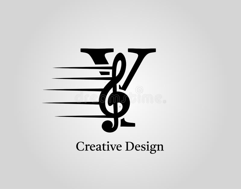 Key Note Y Letter Logo Vector. Music Note on Initial Y Design Stock ...