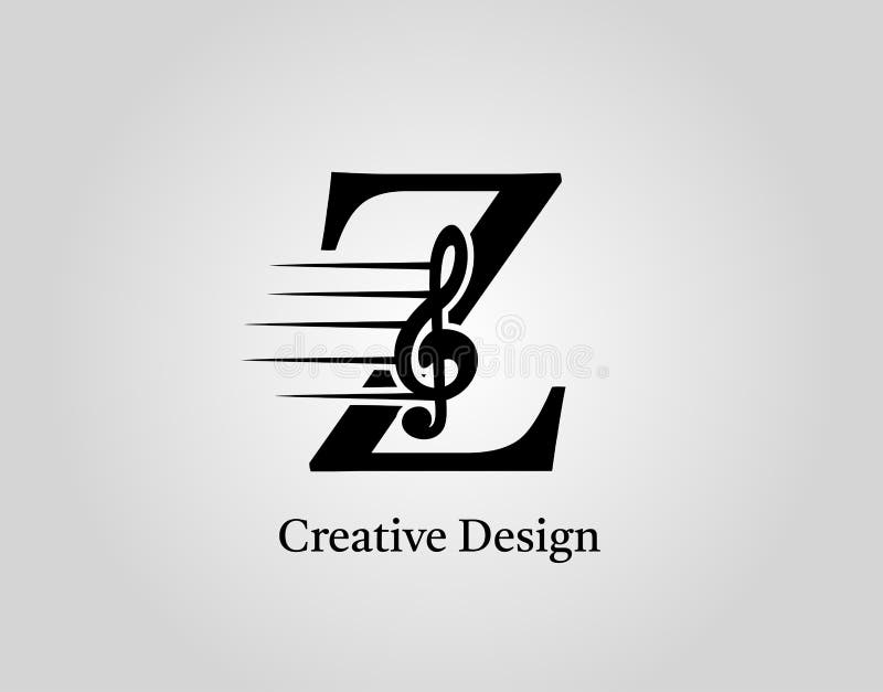 Key Note Z Letter Logo Vector. Music Note on Initial Z Design Stock ...