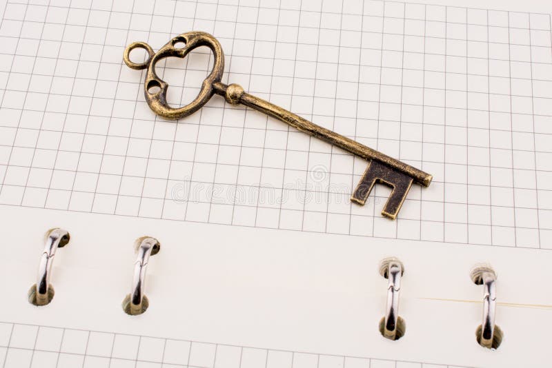 Key on notebook stock photo. Image of house, golden, school - 68861588
