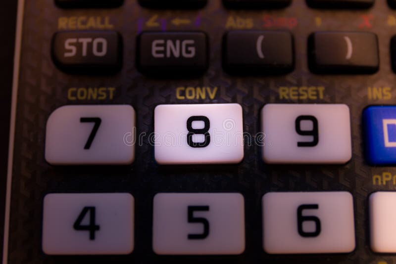 Key Number Nine of the Keyboard of a Scientific Calculator Stock Photo ...