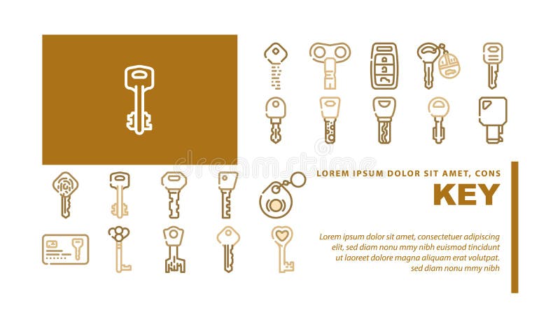 Key for Open and Close Padlock Landing Header Vector Stock Illustration ...
