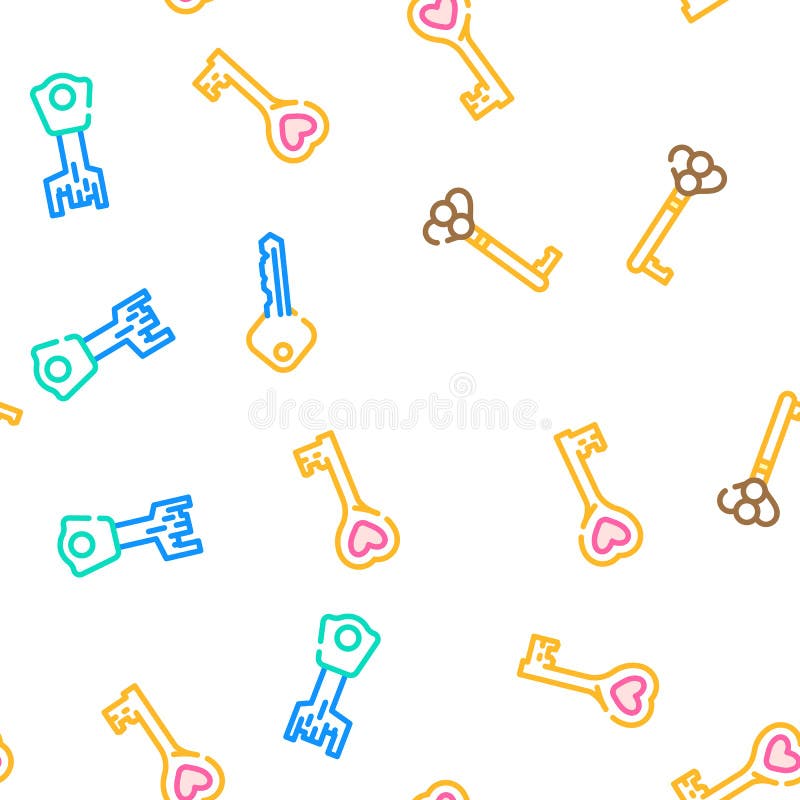 Key for Open and Close Padlock Vector Seamless Pattern Stock ...