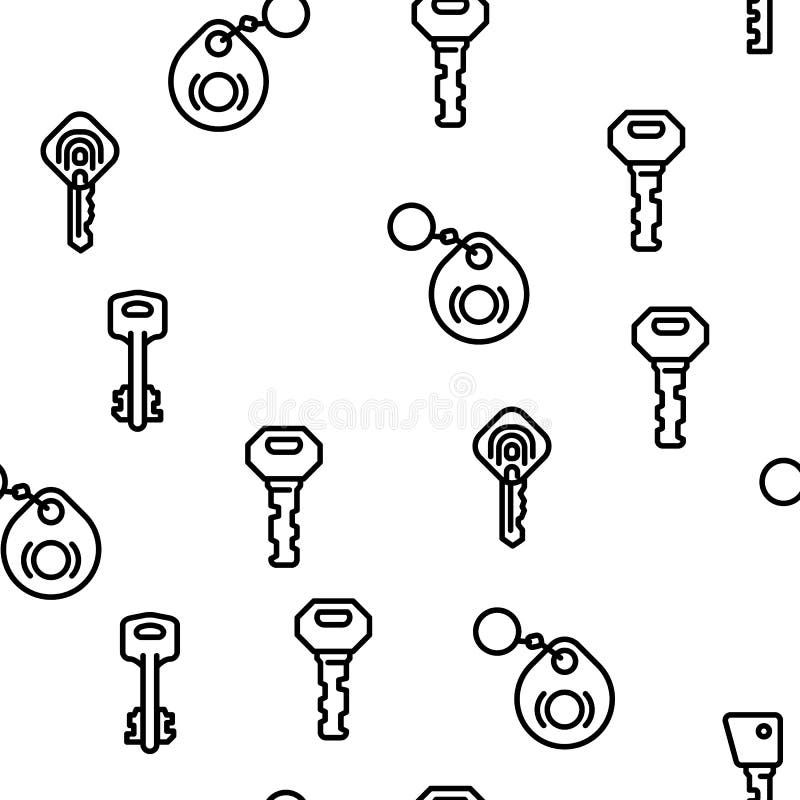 Key for Open and Close Padlock Vector Seamless Pattern Stock Vector ...