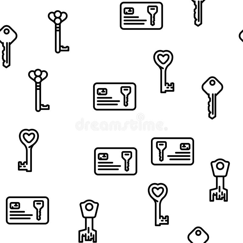 Key for Open and Close Padlock Vector Seamless Pattern Stock ...