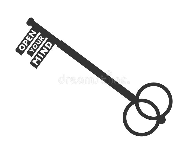 Key with Open Your Mind Message Stock Vector - Illustration of vector ...