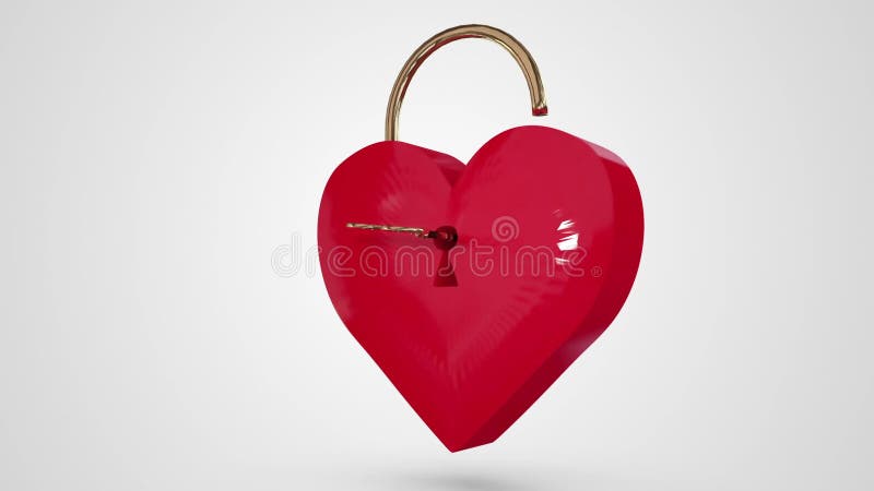 Key opening a heart lock stock footage. Video of valentine - 48269100