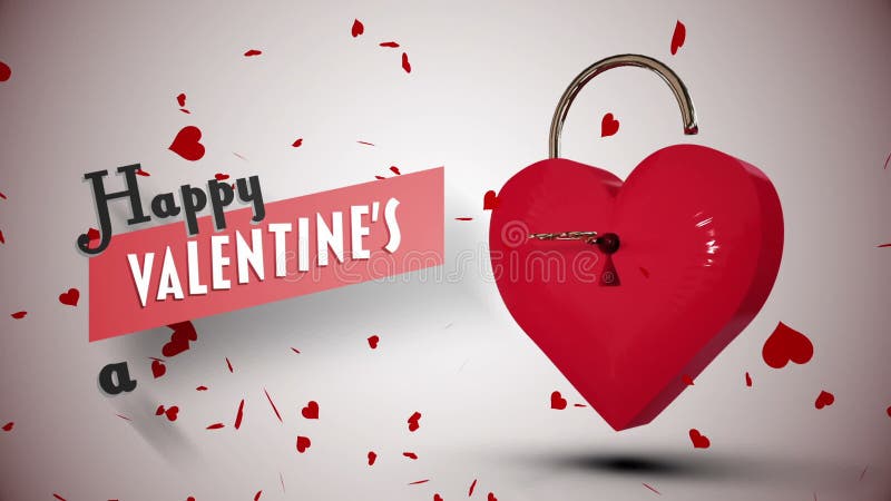 Key Opening a Heart Lock with Valentines Message Stock Footage - Video ...