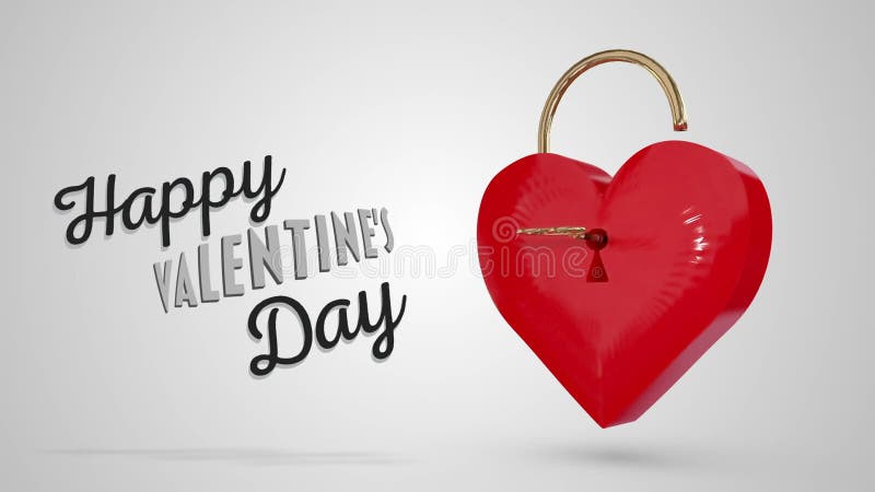 Key Opening a Heart Lock with Valentines Message Stock Footage - Video ...