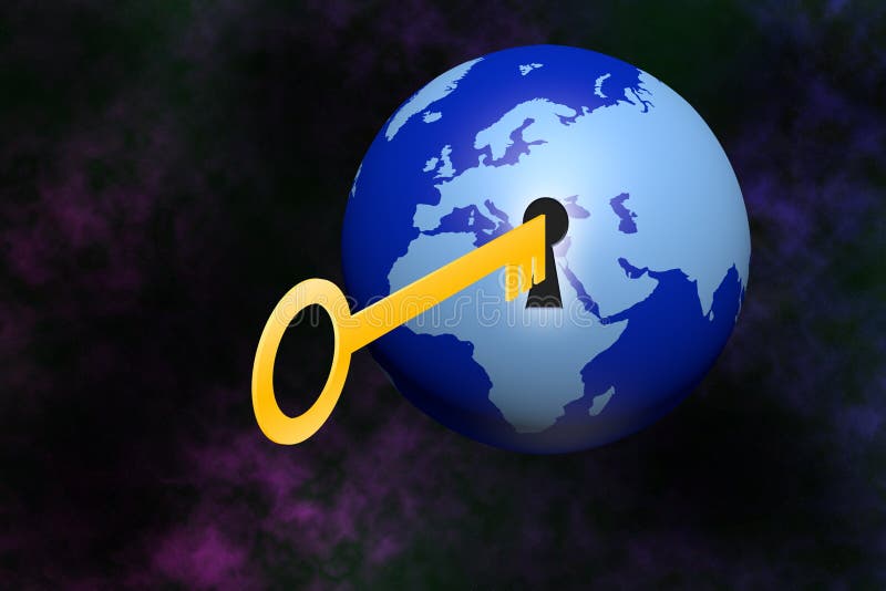 Key opening world stock illustration. Illustration of entry - 21464057