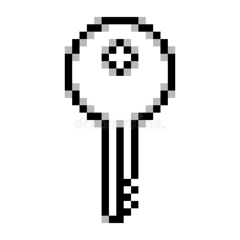 Key Outline Pixel Art on White Background Stock Illustration ...