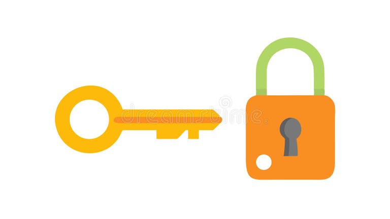 Key and Padlock Icon, Security and Access Control Symbol, Vector Design ...
