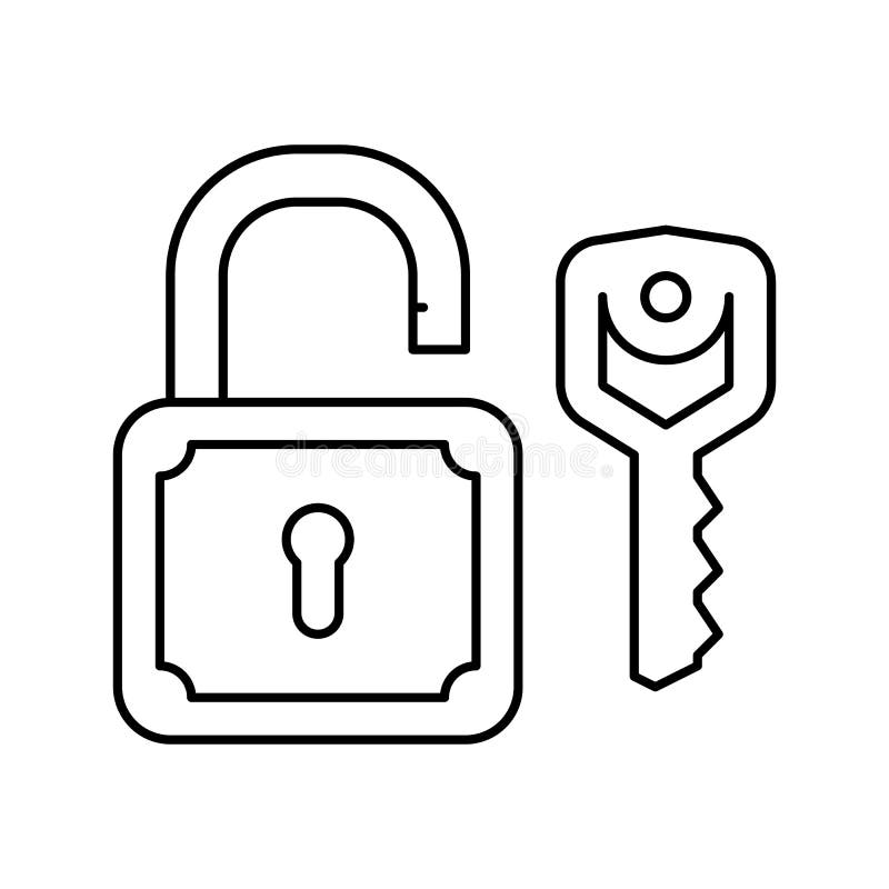 Key Padlock Line Icon Vector Illustration Stock Vector - Illustration ... Key Padlock Line Icon Vector Illustration Stock Vector - Illustration ...