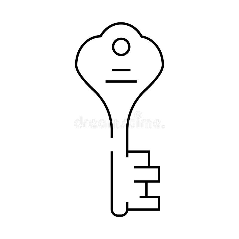 Key Padlock Line Icon Vector Illustration Stock Illustration ... Key Padlock Line Icon Vector Illustration Stock Illustration ...