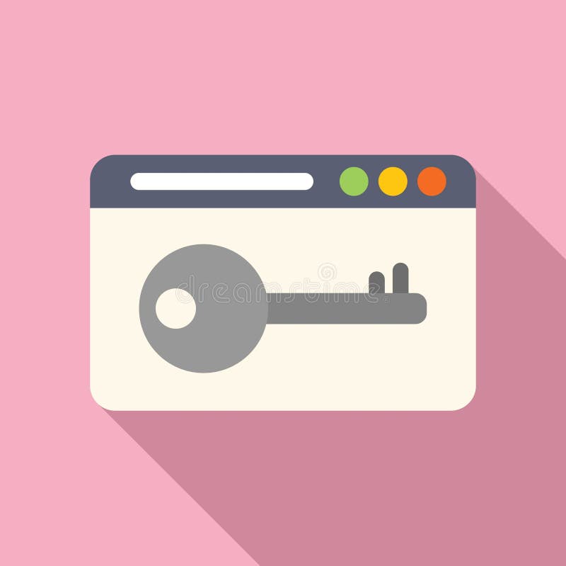 Key Pass Access Icon Flat Vector. Computer Account Stock Illustration ...